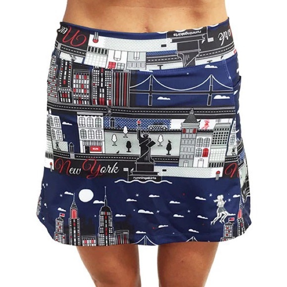 RunningSkirts | Shorts | Runningskirts Nyc Print Athletic Skirt With Compression Shorts | Poshmark